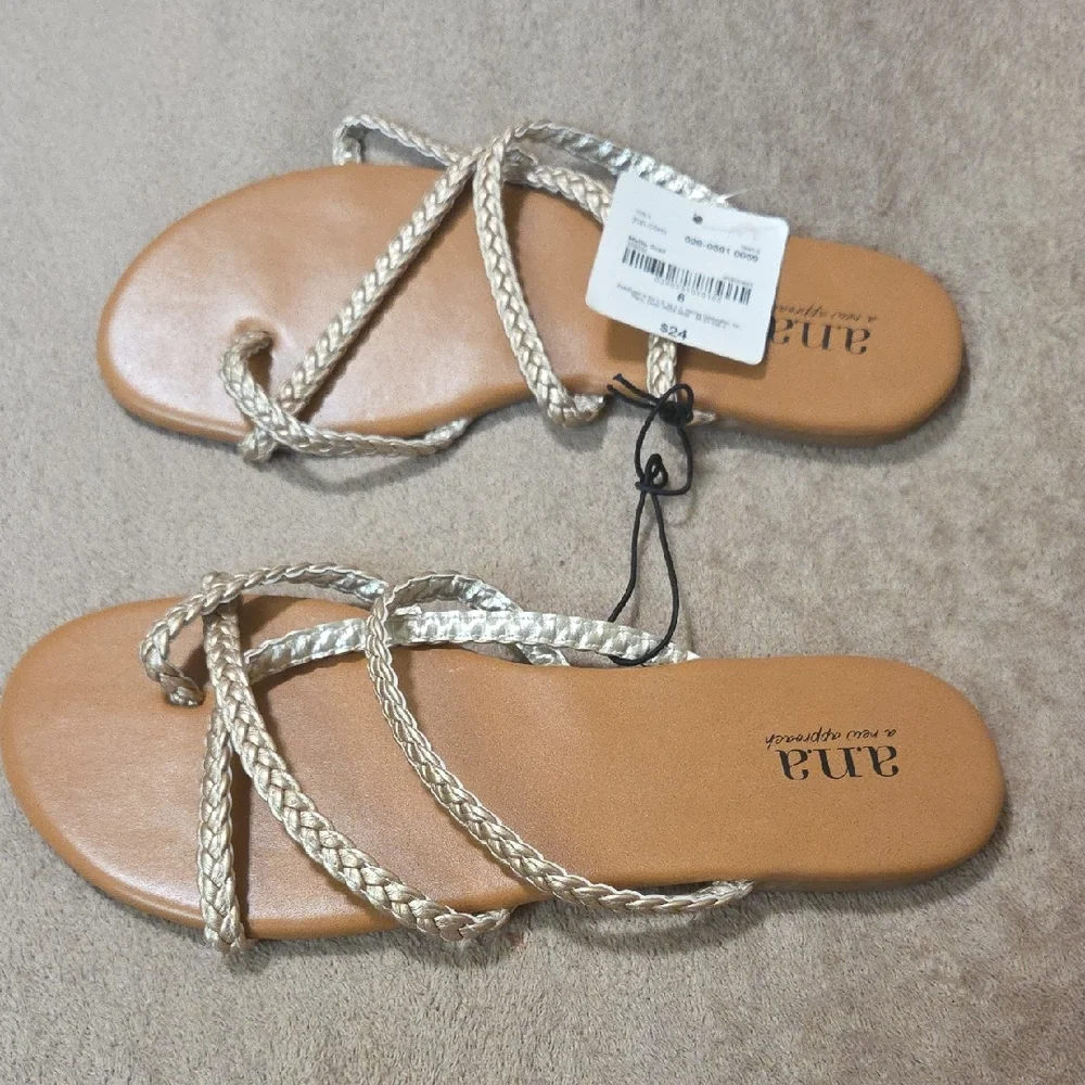 a.n.a | Shoes | Ana Tan And Cream Braided Sandals | Poshmark